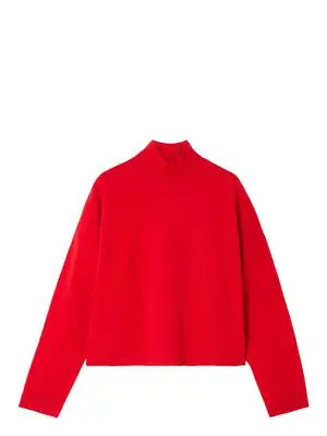 LESET Jesse Wool Mock Neck Sweater - Red