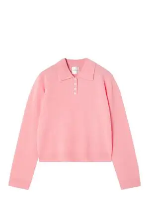 LESET Jesse Wool Polo Sweater - Pink