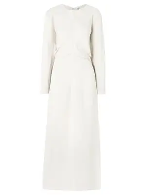 TOTEME Garderob Gathered Crepe Maxi Dress - White