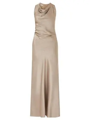 Brunello Cucinelli Silk Maxi Dress - Brown