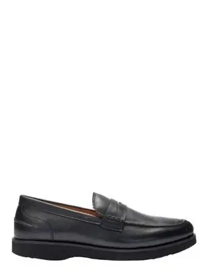 A. VEER Mason Penny Loafer - Black Leather