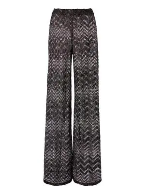 Missoni Open-knit Wide-leg Pants - Brown