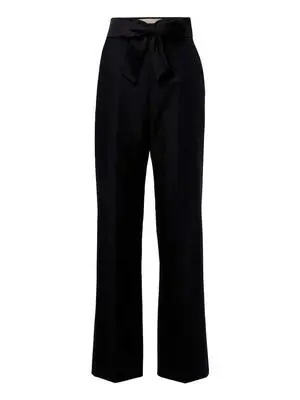 Valentino Garavani Wool And Mohair Straight Pants - Black