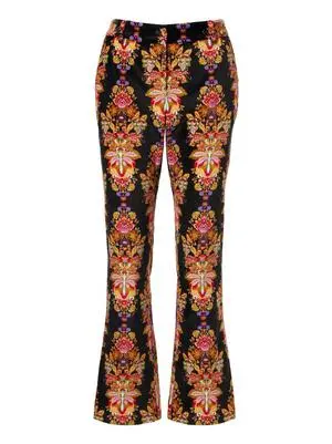 La DoubleJ 24/7 Printed Cropped Flared Pants - Multicoloured