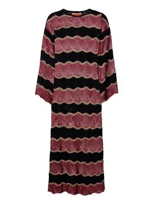 La DoubleJ Hang Ten Cotton-blend Lamé Kaftan - Multicoloured