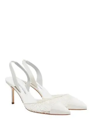 Manolo Blahnik Capsli 70 Slingback Pumps - White