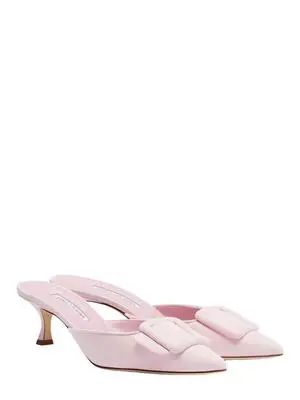Manolo Blahnik Maysale 50 Suede Mules - Pink