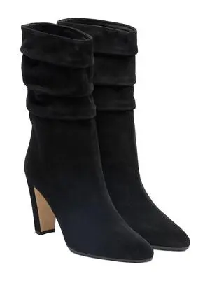 Manolo Blahnik Calasso Suede Mid-calf Boots - Black