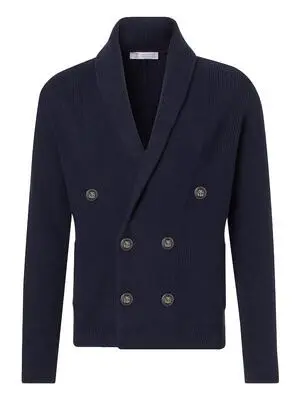 Brunello Cucinelli Double-breasted Cotton Cardigan - Blue
