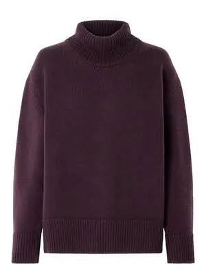 Veronica De Piante Delphine Wool And Cashmere-blend Turtleneck Sweater - Purple