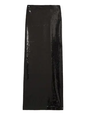 TOTEME Sequined Satin Maxi Skirt - Black
