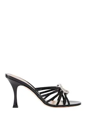 Gucci Crystal-embellished Patent-leather Sandals - Black