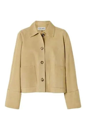 Loewe Paneled Suede Chore Jacket - Brown