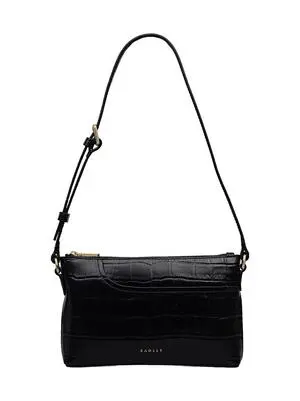 RADLEY Pockets Faux Croc Mini Ziptop Shoulder Bag - Black