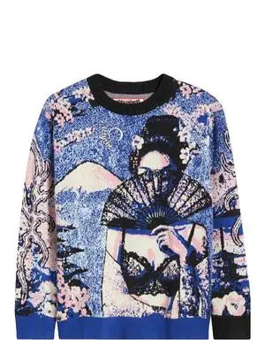 VERYRARE Geisha Cherry Blossom Sweater - Blue