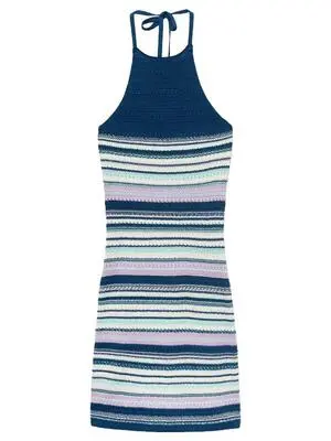 Mango Knit Halter Dress - Navy