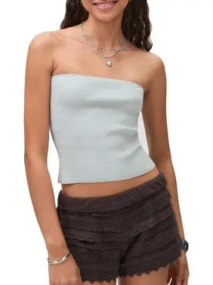 Mango Knit Strapless Top - Mint Green