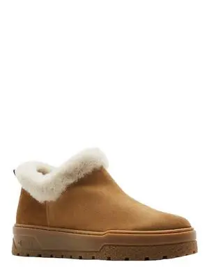 La Canadienne Lugano Genuine Shearling Lined Waterproof Slip-on Boots - Toffee Suede