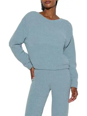 Spiritual Gangster Blaire Chenille Sweater - Ocean Fog
