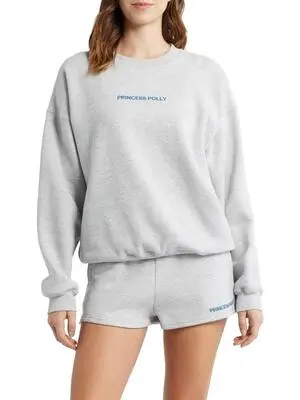 Princess Polly Logo Graphic Crewneck Sweatshirt - Grey