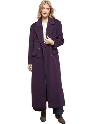 OASIS Maxi Tailored Coat - Cherry