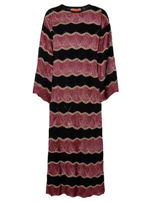 La DoubleJ Hang Ten Cotton-blend Lamé Kaftan - Multicoloured