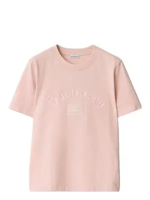 Burberry Gothic Logo Cotton T-shirt - Bouquet Pink
