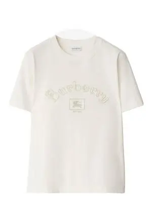 Burberry Gothic Logo Cotton T-shirt - Chalk White