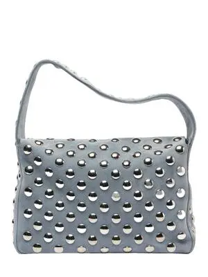 Khaite Elena Medium Studded Suede Shoulder Bag - Blue