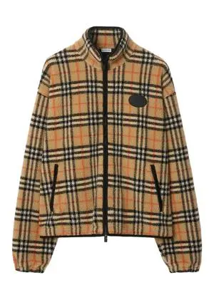 Burberry Check Wool Cashmere Blend Fleece - Sand Beige