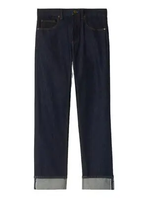 Burberry Straight Turn-up Jeans - Dark Navy