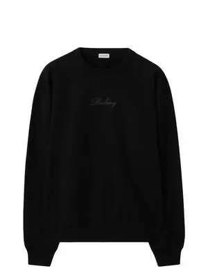 Burberry Cursive Logo Cotton Sweatshirt - Black