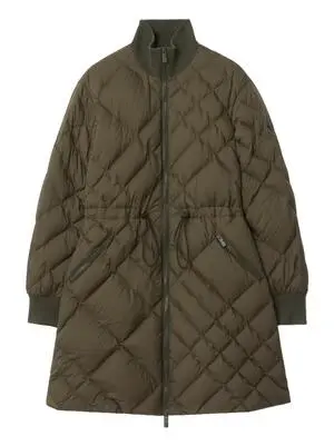 Burberry Check-stitch Nylon Danesbury Puffer Coat - Marsh Green