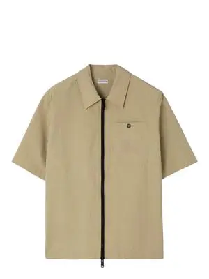 Burberry Nylon Zip Overshirt - Sparrow Beige