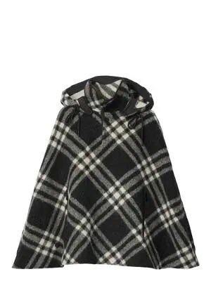 BURBERRY Check Wool Poncho