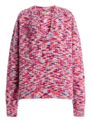 SANDERLAK Split Wool-cotton Sweater - Pink