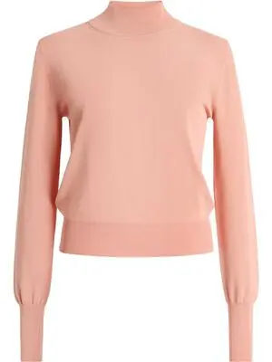 SANDERLAK Fine Knit Mockneck Sweater - Pink