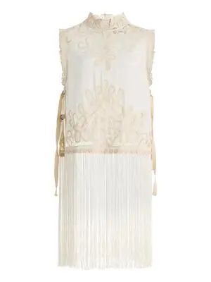 Sea Adelina Fringed Lace Top - Ivory