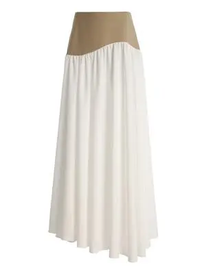 SLOAN Exclusive Long Wave Stretch-crepe Skirt - Ivory