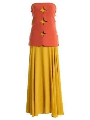 Alexis Rasha Strapless Midi Dress - Orange