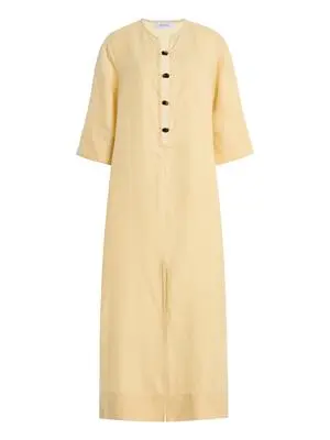 SLOAN The Linen-cotton Split Tunic - Yellow