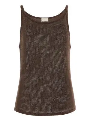 ZULU & ZEPHYR Textured Knit Tank Top - Brown