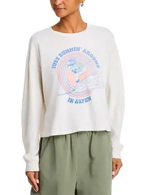 RE/DONE Boxy Boyfriend Long Sleeve Ski Bum Tee - Vintage White