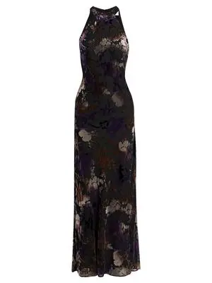 MIKAEL AGHAL Devoré-velvet Gown - Black