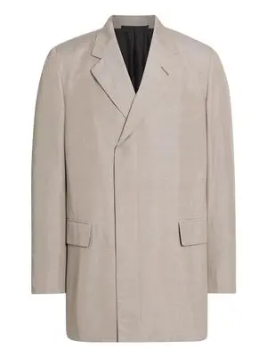 Dunhill Wool And Silk-blend Coat - Mushroom