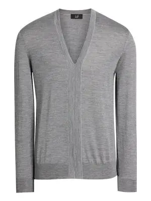 Dunhill Cashmere, Merino Wool, And Silk-blend Sweater - Gray