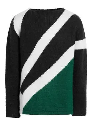 Dunhill Striped Jacquard-knit Mohair-blend Sweater - Black