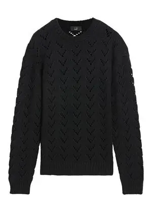 Dunhill Pointelle-knit Cashmere Sweater - Black