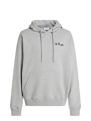 Off-White Flower Arrow Printed Hoodie - Light Gray