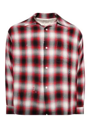 SAINT MXXXXXX Long Sleeve Check Shirt - Red